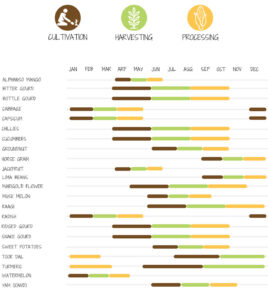 Crop Calendar at an agro tourism farm